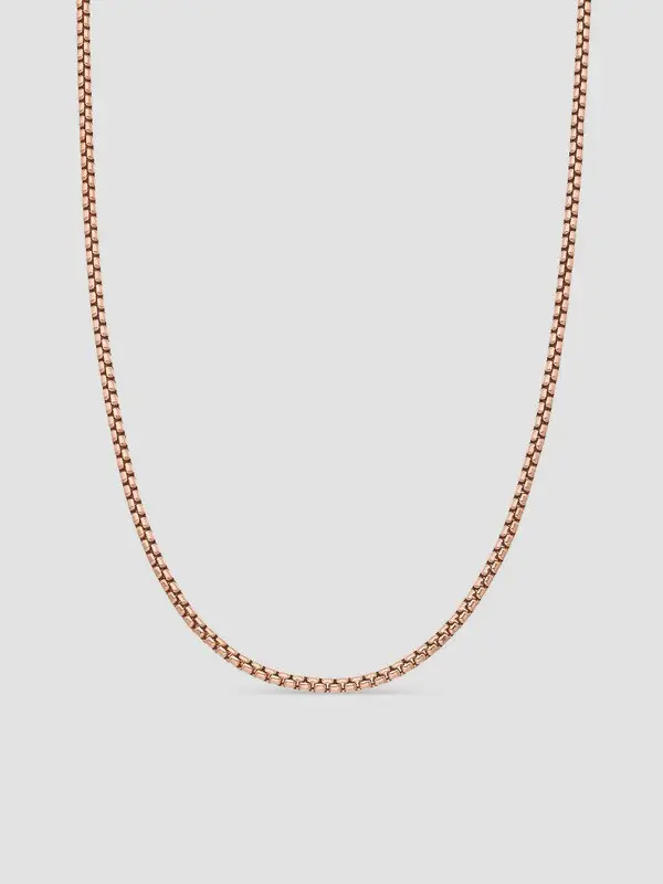 David Yurman Small Box Chain Necklace In 18k 2.7mm