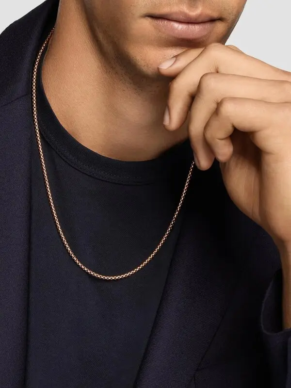 David Yurman Small Box Chain Necklace In 18k 2.7mm