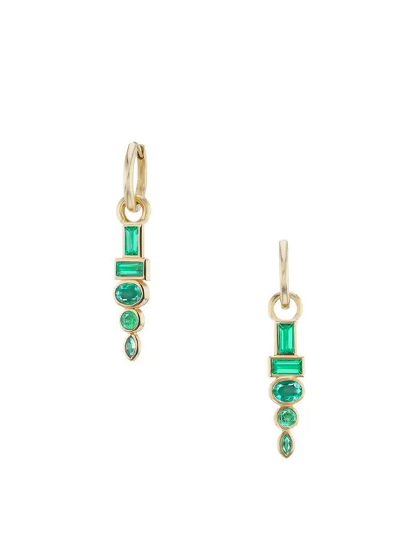 Sorellina Monroe 18k Gold & Totem Huggie Hoop Earrings - Emerald
