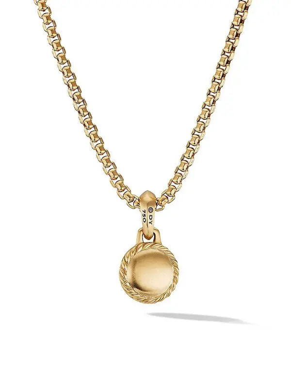 David Yurman Evil Eye Amulet In 18k Yellow Gold - Emerald