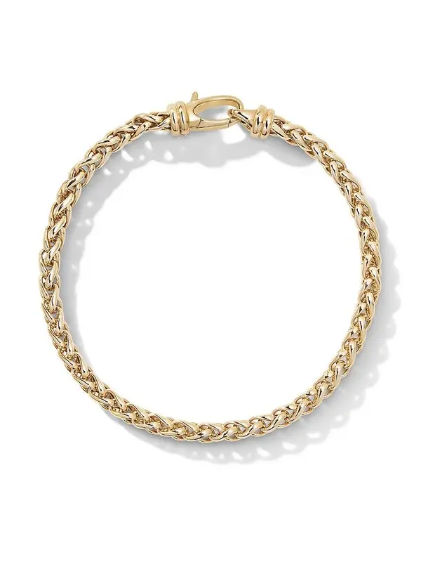 David Yurman Wheat Chain Bracelet In 18k Yellow 4mm