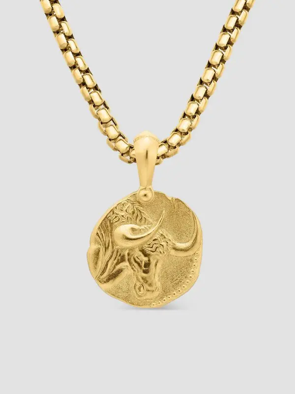David Yurman Taurus Amulet In 18k Yellow 27mm