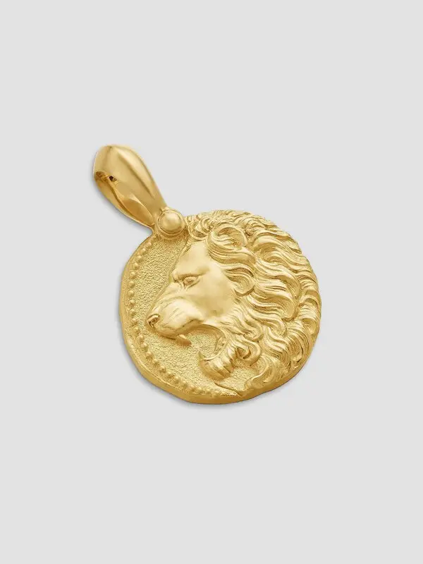 David Yurman Leo Amulet In 18k Yellow 27mm