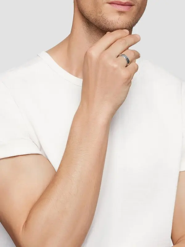 David Yurman Dy Classic Band Ring In Titanium