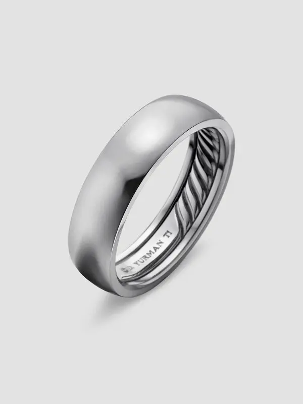 David Yurman Dy Classic Band Ring In Titanium