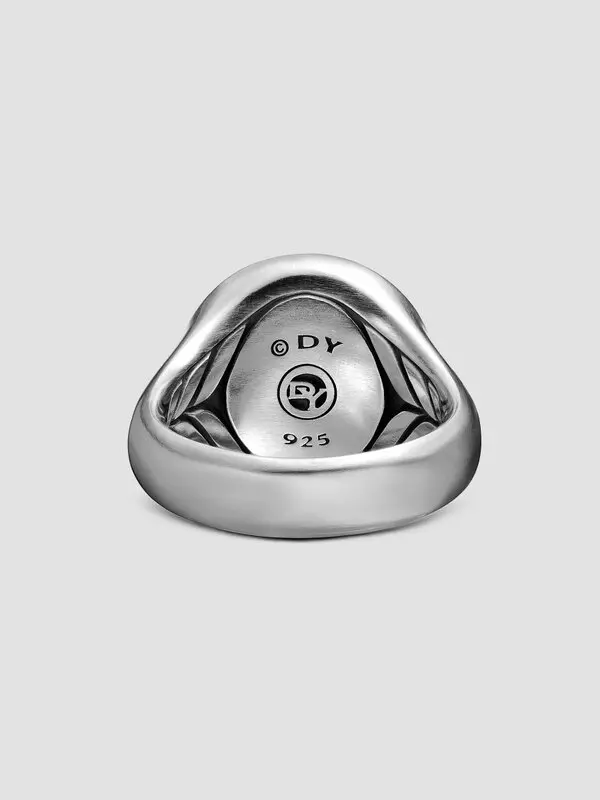 David Yurman Maritime Compass Signet Ring In Sterling Silver - Black