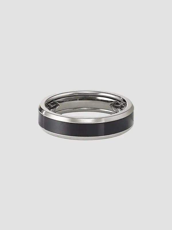 David Yurman Beveled Band Ring - Grey Titanium