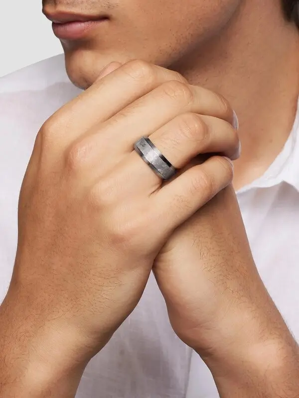 David Yurman Beveled Band Ring - Meteorite