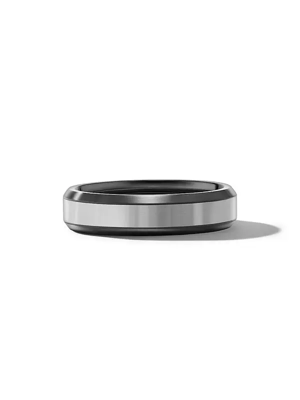 David Yurman Beveled Band Ring In Titanium - Black