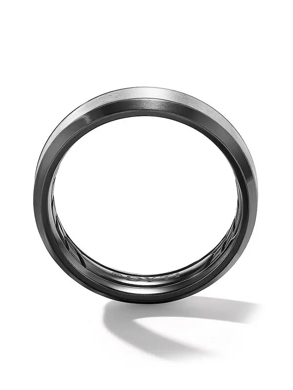 David Yurman Beveled Band Ring In Titanium - Black