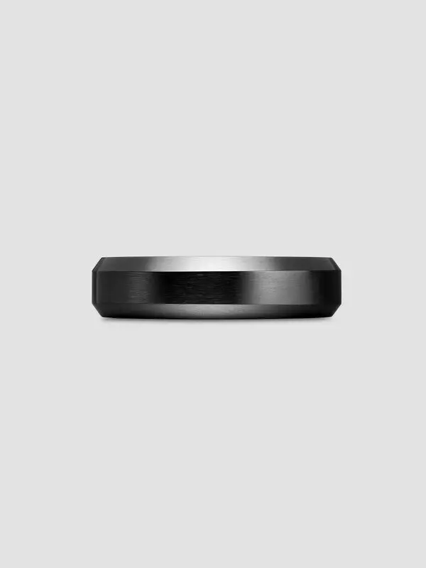 David Yurman Beveled Band Ring In Titanium - Black