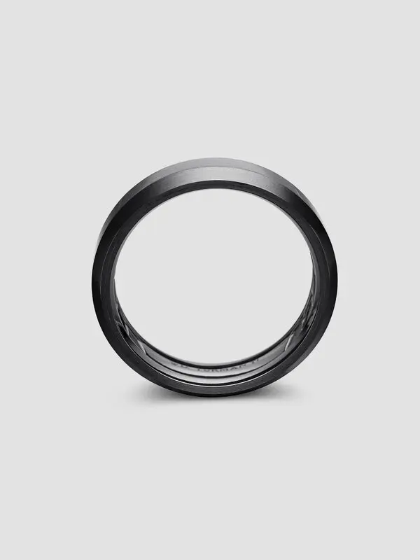 David Yurman Beveled Band Ring In Titanium - Black