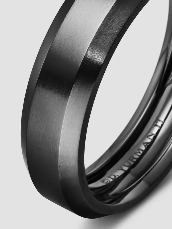 David Yurman Beveled Band Ring In Titanium - Black