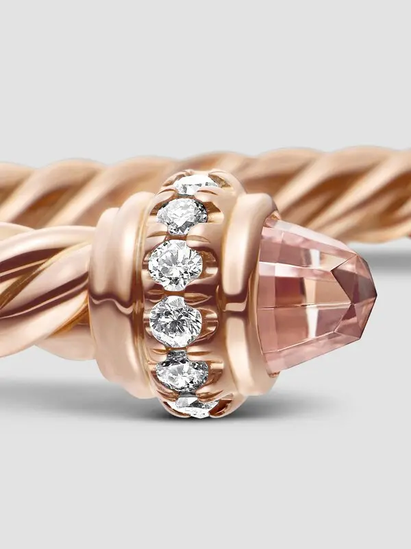 David Yurman Cablespira Color Bracelet In 18k Rose Gold With And Pavé Diamonds