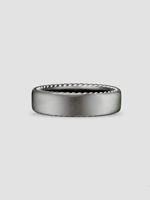 David Yurman Streamline Band Ring With Titanium - Grey