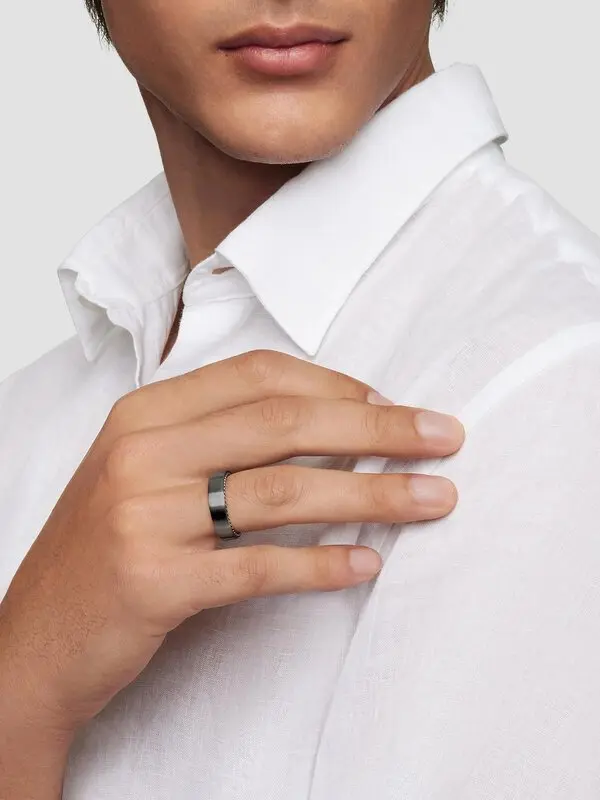 David Yurman Streamline Band Ring With Titanium - Grey