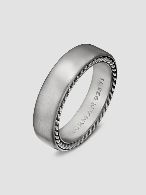 David Yurman Streamline Band Ring With Titanium - Grey