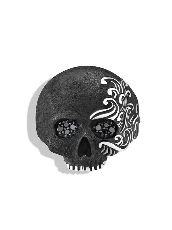 David Yurman Waves Skull Ring With Pavé Diamonds