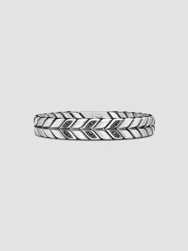 David Yurman Chevron Woven Bracelet With Pavé Diamonds