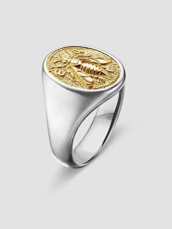 David Yurman Petrvs Bee Pinky Ring In Sterling - Gold