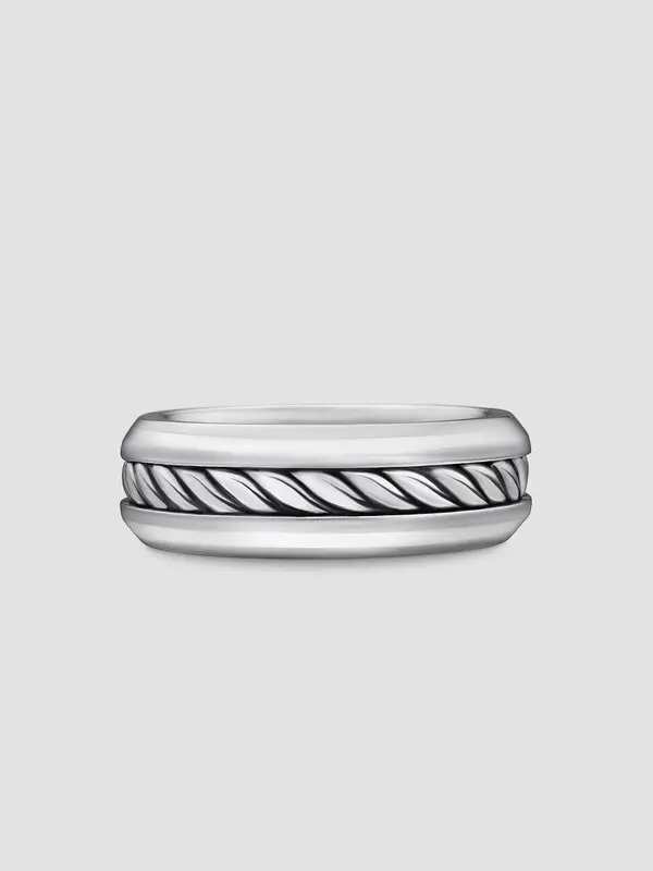 David Yurman Cable Inset Band Ring In 8mm