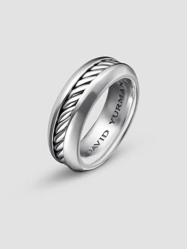 David Yurman Cable Inset Band Ring In 8mm