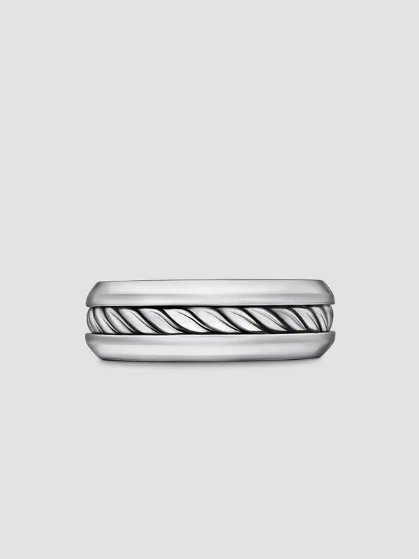 David Yurman Cable Inset Band Ring In 8mm