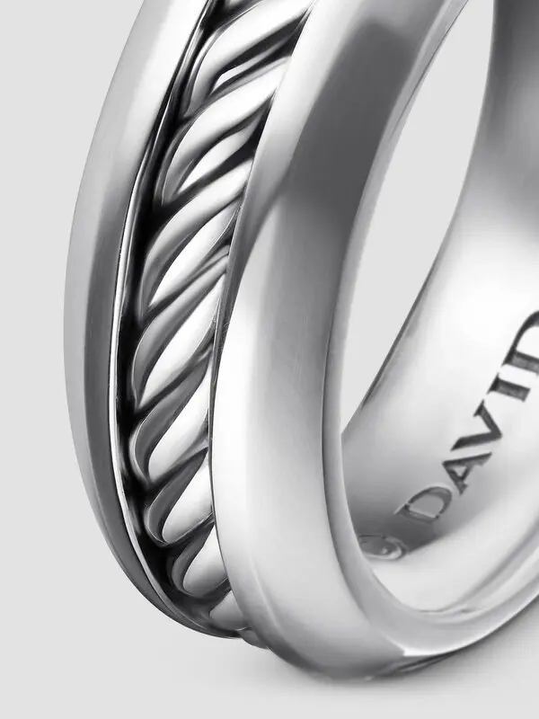 David Yurman Cable Inset Band Ring In 8mm