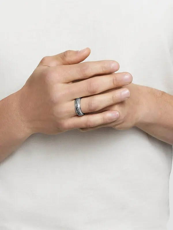 David Yurman Cable Inset Band Ring In 8mm
