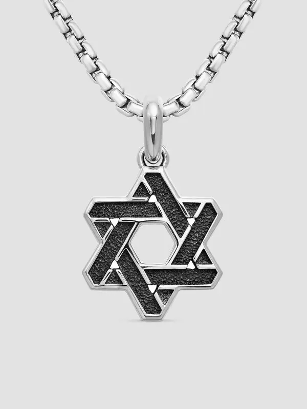 David Yurman Cable Star Of David Amulet In 19mm - Silver