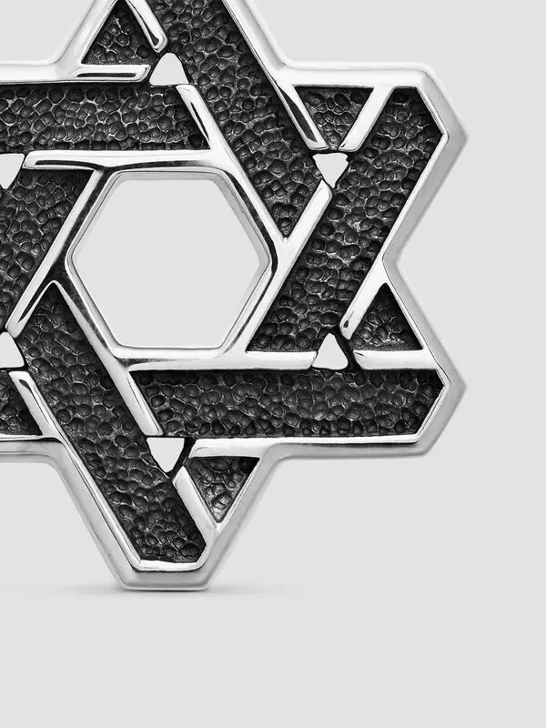 David Yurman Cable Star Of David Amulet In 19mm - Silver