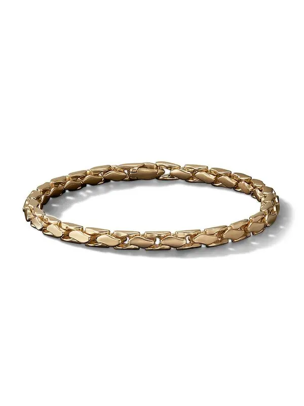 David Yurman Fluted Chain Bracelet In 18k Yellow 5mm - Gold