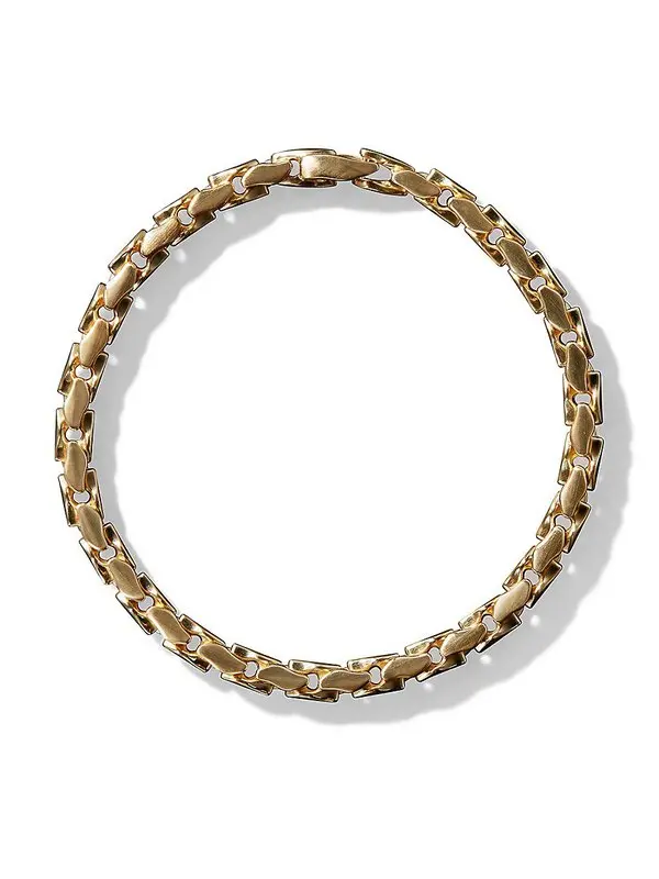 David Yurman Fluted Chain Bracelet In 18k Yellow 5mm