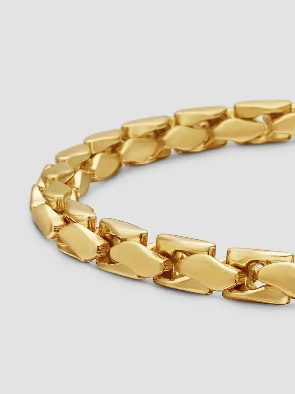 David Yurman Fluted Chain Bracelet In 18k Yellow 5mm - Gold