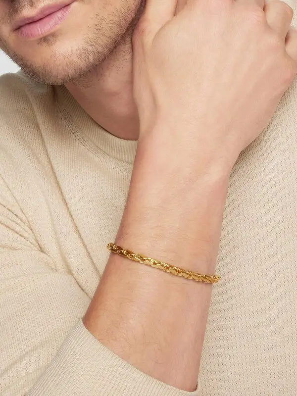 David Yurman Fluted Chain Bracelet In 18k Yellow 5mm - Gold