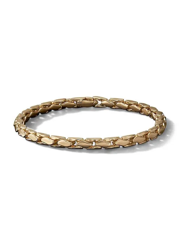 David Yurman Fluted Chain Bracelet In 18k Yellow 5mm