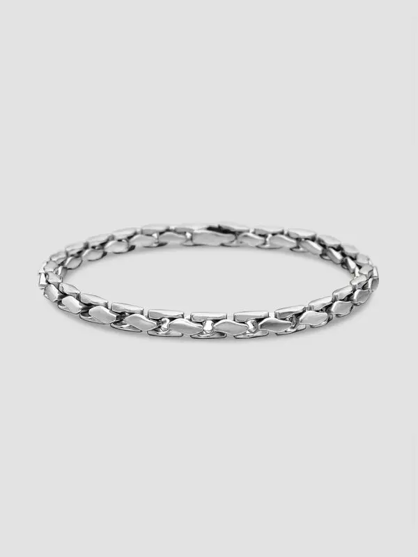 David Yurman Fluted Chain Bracelet In 5mm - Silver