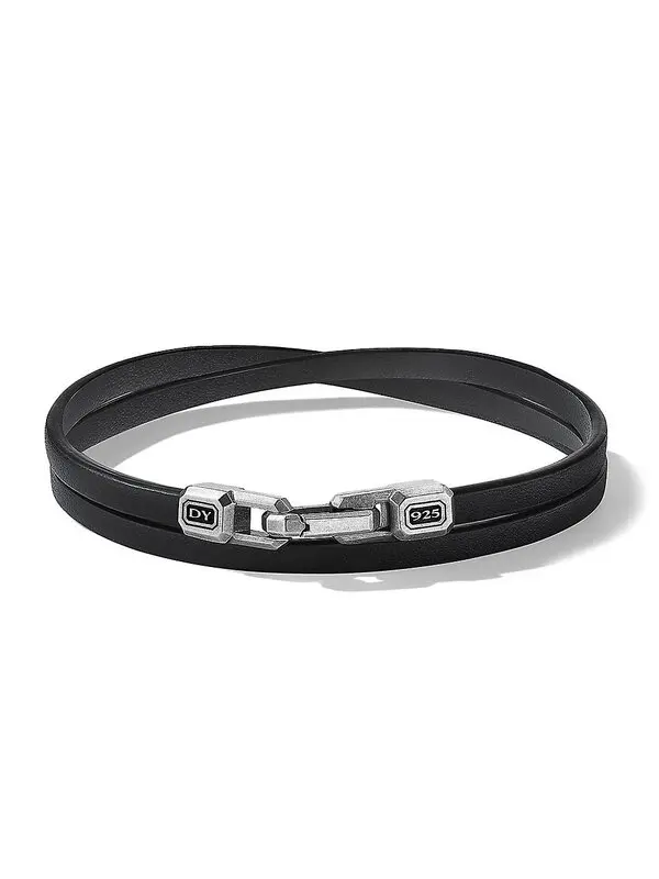 David Yurman Streamline Double Wrap Leather Bracelet