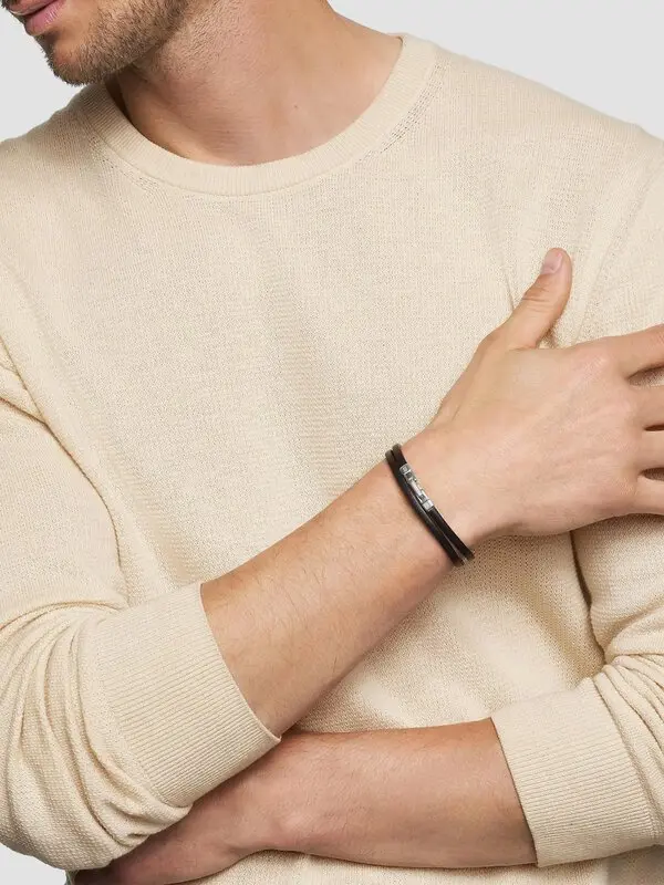 David Yurman Streamline Double Wrap Leather Bracelet