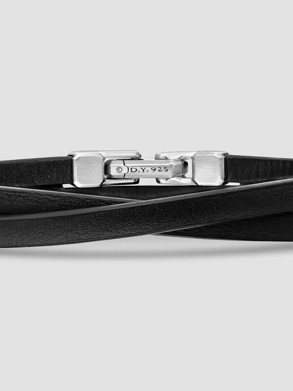 David Yurman Streamline Double Wrap Leather Bracelet