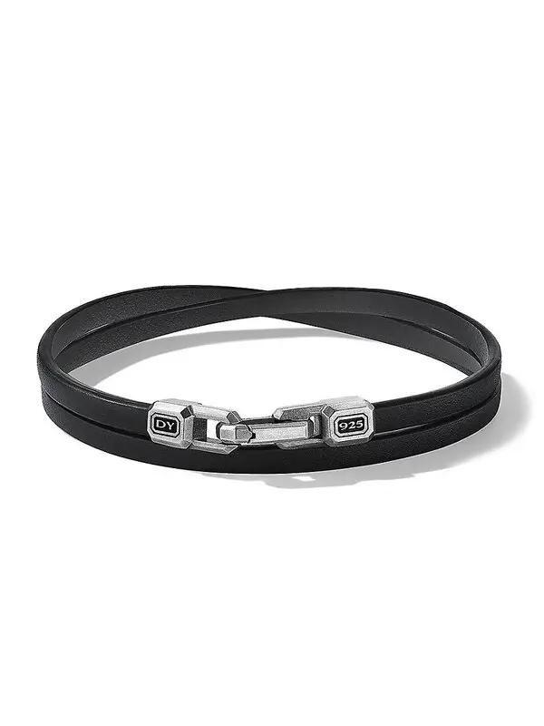 David Yurman Streamline Double Wrap Leather Bracelet