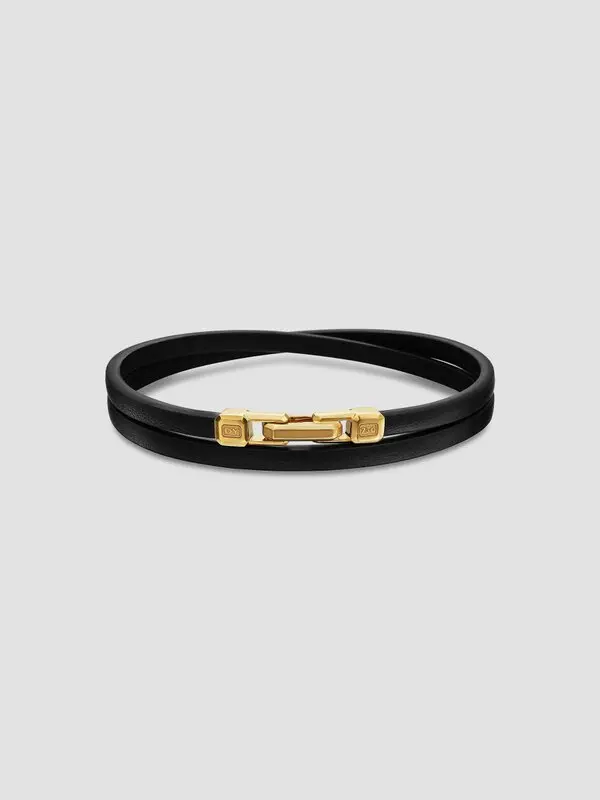 David Yurman Streamline Double Wrap Bracelet In Leather