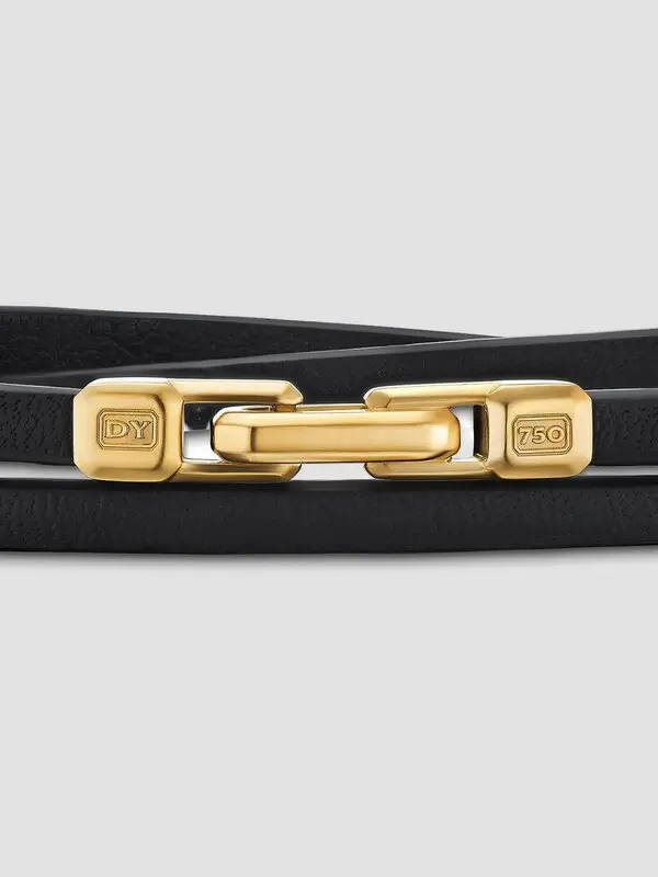 David Yurman Streamline Double Wrap Bracelet In Leather