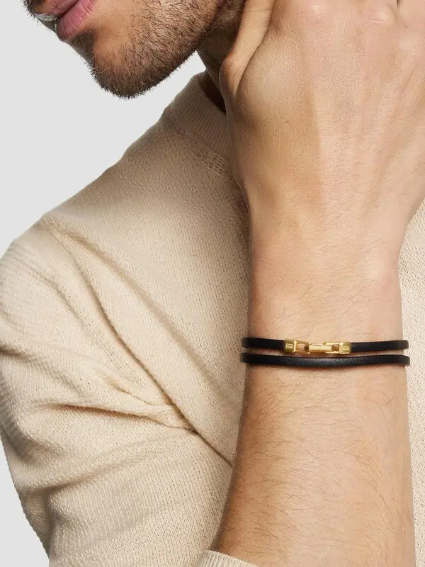 David Yurman Streamline Double Wrap Bracelet In Leather