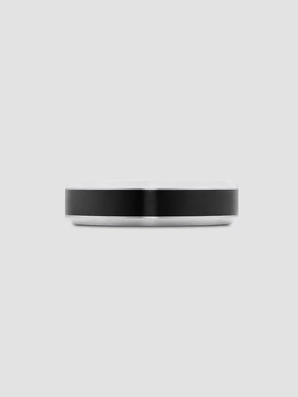 David Yurman Beveled Band Ring In Grey With Black