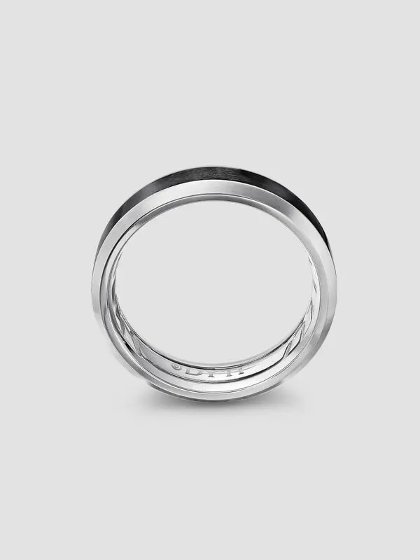 David Yurman Beveled Band Ring In Grey With Black