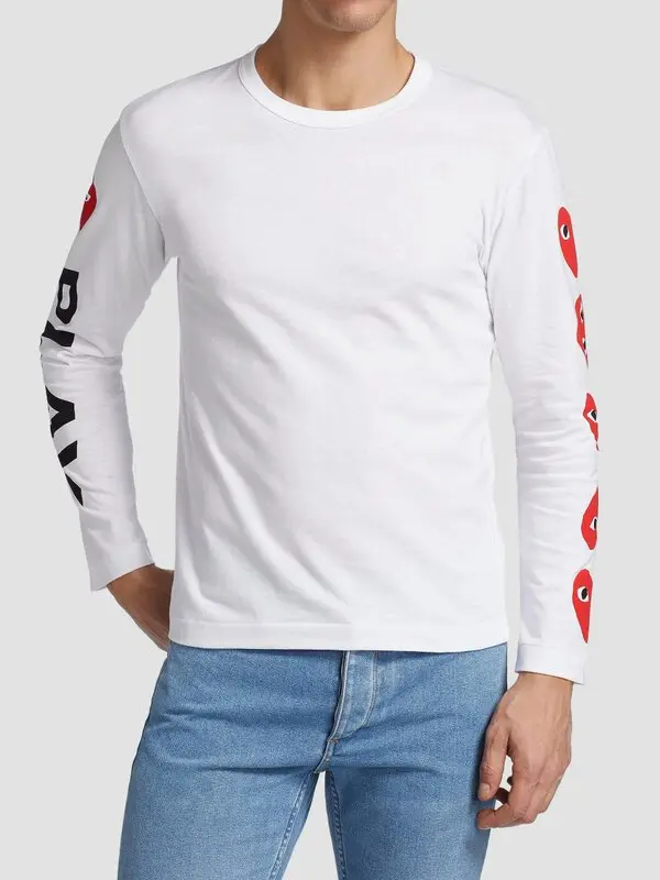 Play Comme Des Garcon Multi-heart Long-sleeve T-shirt