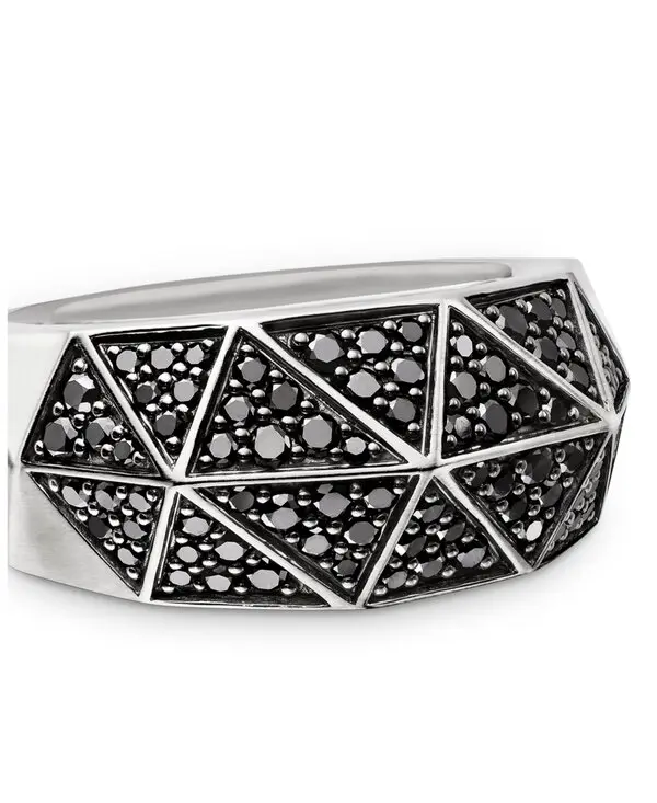 David Yurman Faceted Ring With Black Diamonds