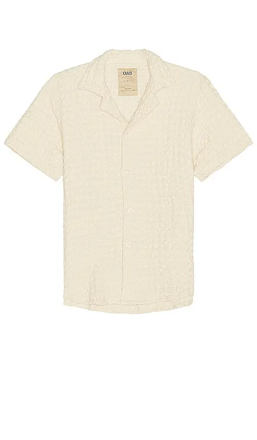 Oas Ecru Cuba Waffle Shirt In Cream - Off White