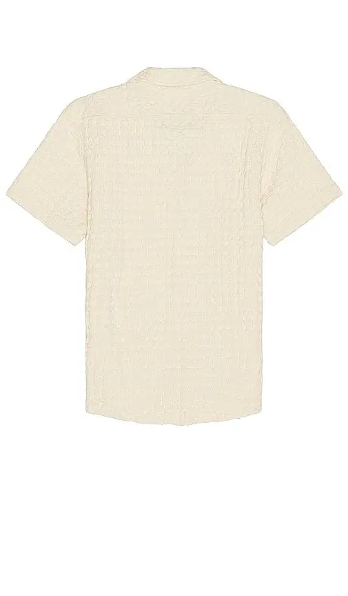 Oas Ecru Cuba Waffle Shirt In Cream - Off White